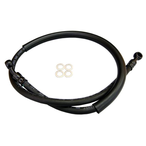 【適合車種】ヤマハ ドラッグスター400 クラシック（5KP/35C） (2000〜2016年式）【ホース全長】ラバーブレーキホースは、400mm〜1300mmの50mm刻みの汎用品です。純正のブレーキホース全長940mmとなります。ノーマ...