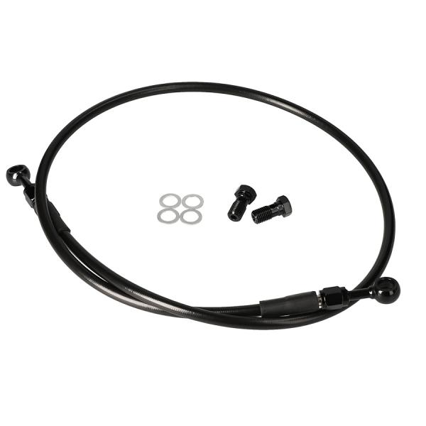 【適合車種】ホンダ XLR250R （1987〜1994年式）【ホース全長】ブラックステンメッシュブレーキホースは、300mm〜1400mmの50mm刻みの汎用品です。純正のブレーキホース全長1400mmとなります。ノーマル長は、1400m...