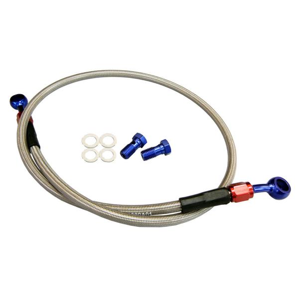 【適合車種】カワサキ ZRX400 1/2TOKICO 6POT （1998〜2008年式）【ホース全長】ステンメッシュブレーキホースは、300mm〜1400mmの50mm刻みの汎用品です。純正のブレーキホース全長440mmとなります。ノー...