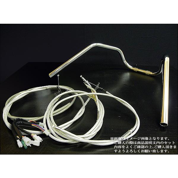 ■ホンダ エイプ50 APE50('08-) ハンドルキット■【セット内容】ミニ6ベントハンドル(メッキ)メッシュワイヤーセット(スロットル/クラッチ/ブレーキ)ハンドルグリップ：六角グリップ/タル型グリップのどちらかをお選びください。 グ...