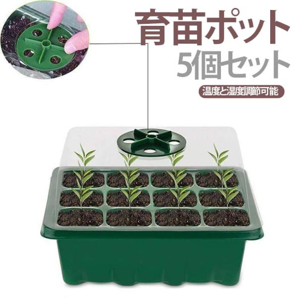 商品名:5個セット 12穴 多肉植物 育苗トレイ 育苗ポット 育苗箱 発芽育苗 種まきハウス 苗箱 育苗ボックス 種子トレイ 通気性 野菜栽培 育苗ポット 家庭菜園 園芸植栽 園芸用品 送料無料                       ...