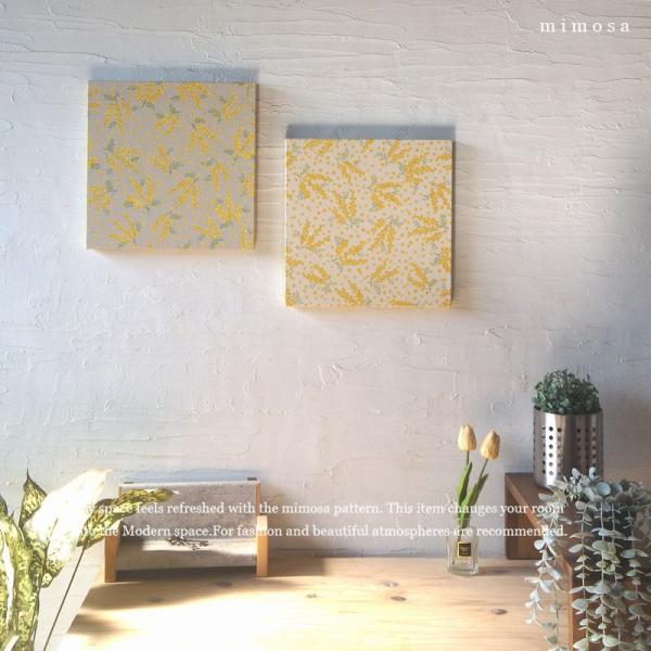 ■MIMOSA ミモザ■SIZE ：300×300×25mm (約0.53kg)2枚セット■付属品 ：ファブリックパネル専用フック 説明書ほんわりとしたミモザの２カラーセットです。柔らかい印象で素朴さも感じる愛らしいデザイン。飾っていても疲...