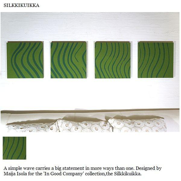 ■marimekko マリメッコ SILKKIKUIKKA　シルッキクイッカ■designer：Maija Isola■SIZE ：300×300×25mm 4枚組■付属品 ：ファブリックパネル専用フック、説明書水鳥の仲間「カンムリカイツブ...