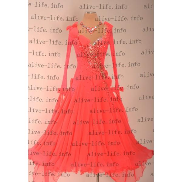 *こちらのドレスはクリスアン生地を使用しています。ファブリック;　クリスアンジョーゼット、メッシュＡＵドレスは、ハイクオリティーでゴージャスな競技用・デモ用ドレスです。エレガントなデザインが多く、スカートの円周もたっぷり取ってありますので、...