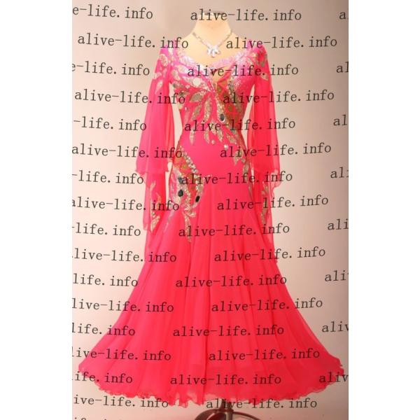 *こちらのドレスはクリスアン生地を使用しています。ファブリック;　クリスアンライクラ、クリスアンジョーゼット、メッシュ、オーガンザＡＵドレスは、ハイクオリティーでゴージャスな競技用・デモ用ドレスです。エレガントなデザインが多く、スカートの円...