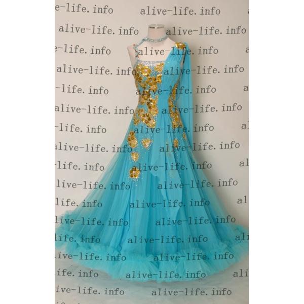 ※　こちらのドレスは、クリスアンジョーゼット生地を使用しております。ＡＵドレスは、ハイクオリティーでゴージャスな競技用・デモ用ドレスです。エレガントなデザインが多く、スカートの円周もたっぷり取ってありますので、ドレスがよく踊ります。スカート...