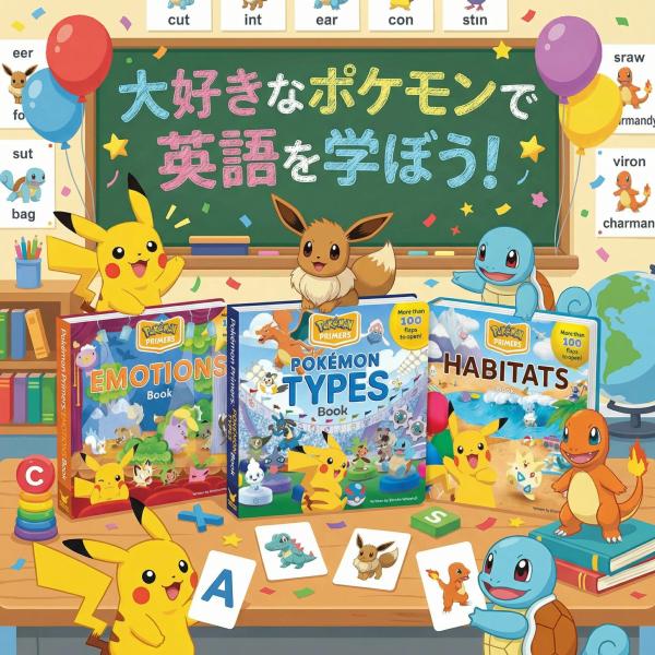 ポケモン 英語 絵本 アメリカ版 正規品 英語学習 はじめての英単語 子供用 アメリカからの輸入品でレアな絵本 Pokemon Primers Habitats 3種ポケモンと一緒に、はじめての英語体験。アメリカからの輸入品でレアな絵本です。