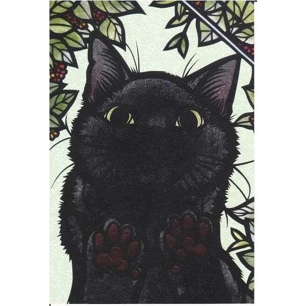 商品タイトル　あそぼ黒猫を愛する多くの愛好家に愛されている1枚です入荷すると売れ切れてしまうのには訳があります!!切り絵/CUT　ARTのポストカードです美しい色合いと、緻密な切り絵の技術は見る人の心を魅了しますサイズ　一般的なポストカード...