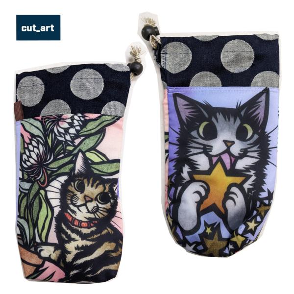 ペットボトルやタンブラーを入れて持ち歩ける手縫いのボトルフォルダーです500ml程度のペットボトルが入ります。絵柄はcut_artの切り絵がモチーフです巾着部分は児島デニムを使用していますdetail内側保温保冷シート付表面はポリエステル(...