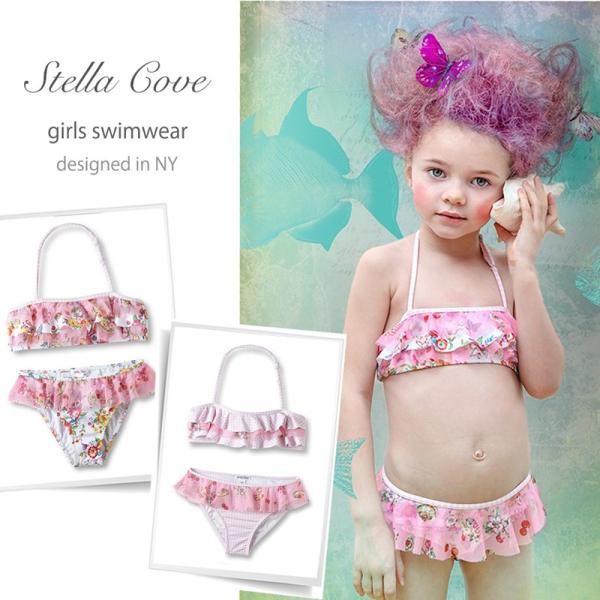 ヨーロッパセレブの御用達♪ハイセンスなリゾートウェアブランド Stella Cove。国内で販売しているお店はごく僅か!!＼数量限定で入荷致しました♪／インポートならではのプリント生地に今年の水着トレンドのチュール素材をレイヤーに使用☆チュ...