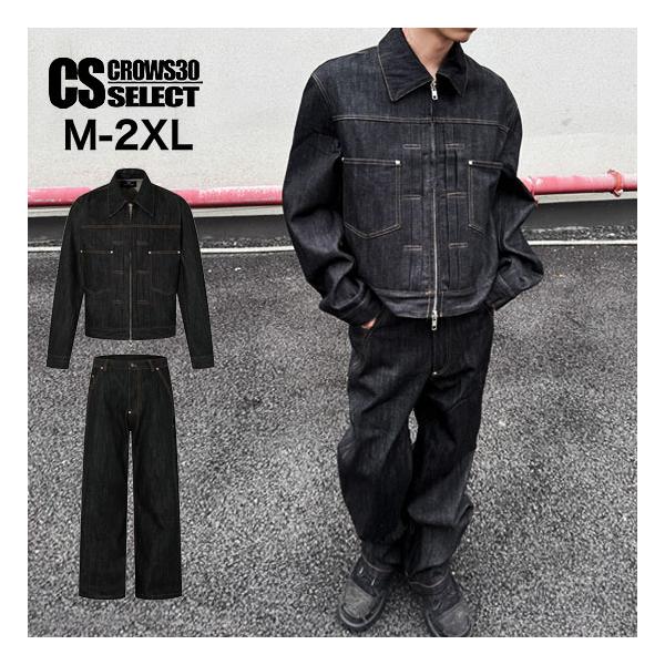 【発売日：2025年11月18日】[CROWS 30 SELECT]セットアップオーバーサイズデニムカジュアルながらも洗練された印象を与える、デニムセットアップ。ジャケット、パンツ共に流行りのオーバーシルエットで、今っぽい着こなしが完成しま...