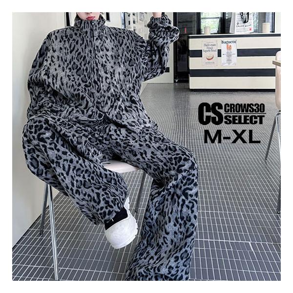 【発売日：2025年10月09日】[CROWS 30 SELECT]レオパードオーバーセットアップワンカラーMサイズ/Lサイズ/XLサイズトレンド感あふれるヒョウ柄総柄デザインに、ゆったりとしたオーバーシルエットが魅力のセットアップ。程よい...