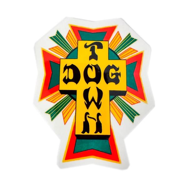 DOGTOWN ドッグタウン CROSS LOGO RASTA 10.1cmステッカー シール