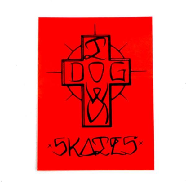 DOGTOWN ドッグタウン ESE CROSS RED 10.0cmステッカー シール