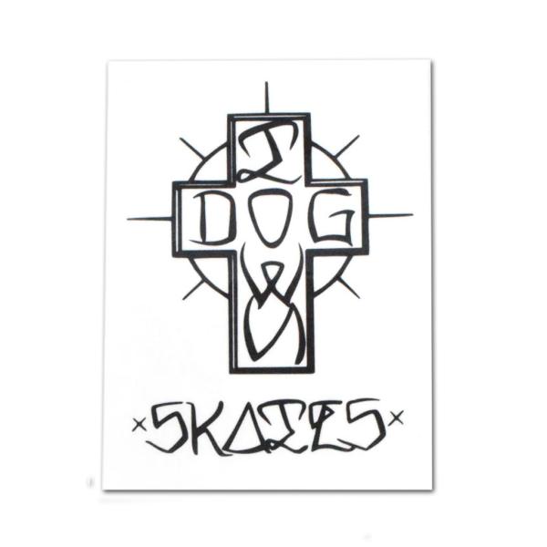 DOGTOWN ドッグタウン ESE CROSS WHITE 10.0cmステッカー シール