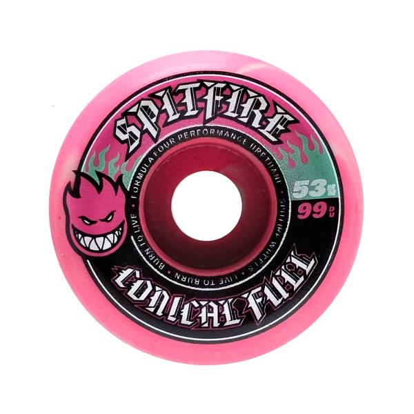 SPITFIRE スピットファイア F4 99 CONICAL FULL PINK/TEAL SWIRL 53mm スケートボード スケボー ウィールスケートボード ウイール