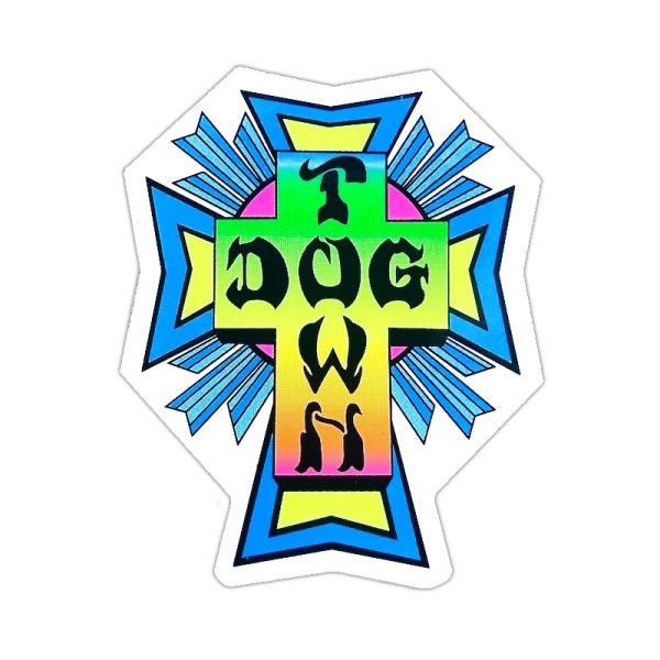 DOGTOWN ドッグタウン CROSS LOGO NEON 4.5 ステッカー