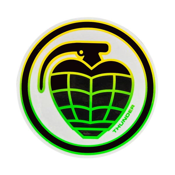 THUNDER サンダー GRENADE STICKER YELLOW-GREEN-CLEAR スケートボード スケボー ステッカー シールステッカー シール