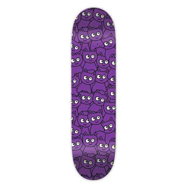 MEOW SKATEBOARDS ミャオ STICKER PILE PURPLE 7.0 キッズサイズスケートボード デッキ