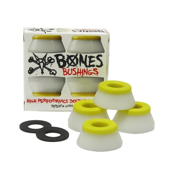 BONES WHEELS ボーンズ ウィール HARDCORE BUSH MEDIUM WHITE(ワッシャー2枚付き) スケートボード スケボー ブッシュゴム ピボット メンテナンス