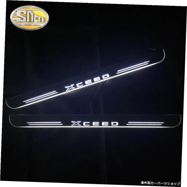 SNCNカーLEDドアシルForKiaXceed X ceed20192020超薄型アクリルダイナミックLEDウェルカムライトスカッフプレートペダル SNCN Car LED Door Sill For Kia Xceed X ceed 2...