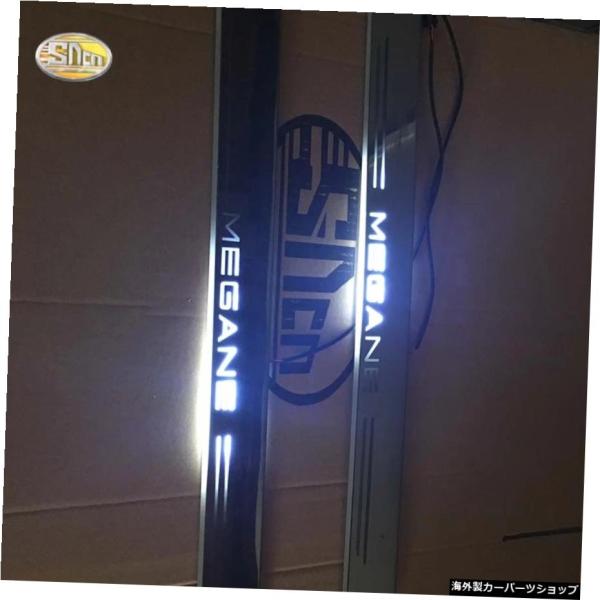 ルノーメガーヌ車用SNCNLEDムービングライトスカッフペダルアクリルLEDドアシルウェルカムペダル SNCN LED moving light scuff pedal for Renault Megane car acrylic led ...