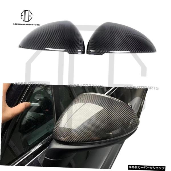 ポルシェカイエン9Y09YAカーボンファイバーミラーカバーバックミラーハウジングペーストスタイル2018-UPミラーケース For Porsche Cayenne 9Y0 9YA Carbon Fiber Mirror Cover Rear...