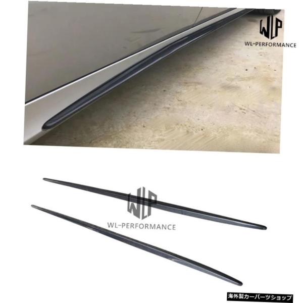 W117カーボンファイバー交換用サイドスカートメルセデスベンツClaクラスCla250Cla260Cla45車体キット2013-2015 W117 Carbon Fiber Replacement Side Skirts Car Styli...