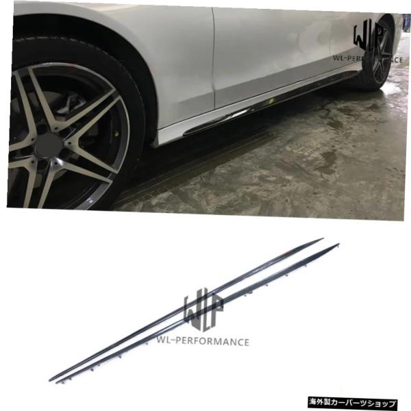 W205高品質カーボンファイバー交換用サイドスカートメルセデスベンツcクラスW205車体キット15アップ W205 High Quality Carbon Fiber Replacement Side Skirts Car Styling ...