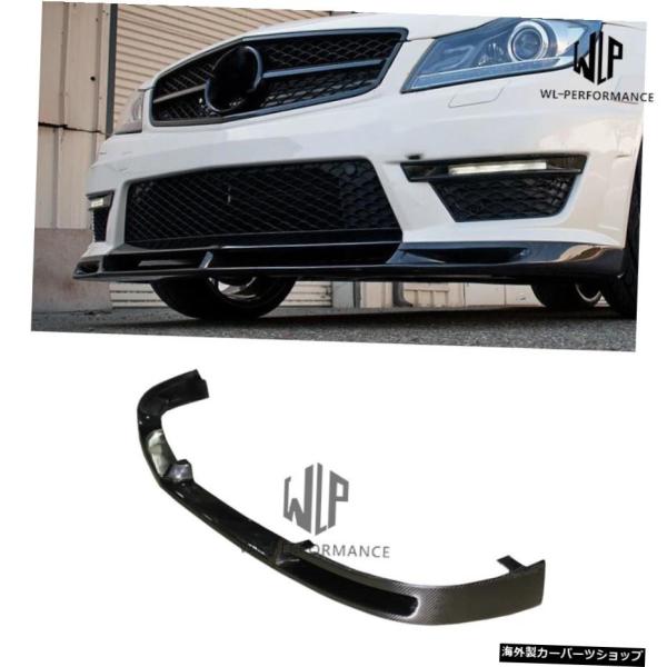 W204vスタイルカーボンファイバーフロントリップスプリッターカースタイリングメルセデスベンツcクラスW204C63Amg車体キット2011-2014 W204 v Style Carbon Fiber Front Lip Splitter...