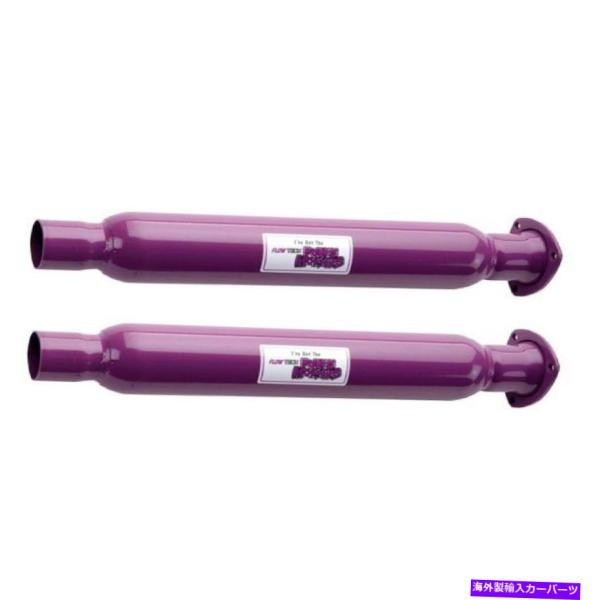 マフラー FlowTech 50230FLT 2つのユニバーサルアルミニズ化3.5 "パープルホーニーガラスパックのセット Flowtech 50230FLT Set of 2 Universal Aluminized 3.5" Purpl...