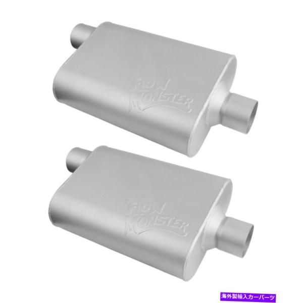 マフラー Flowmonster Street Offroad 40シリーズMuffler Alumized 2.5 "オフセットセンターペア FLOWMONSTER STREET OFFROAD 40 SERIES MUFFLER ALU...