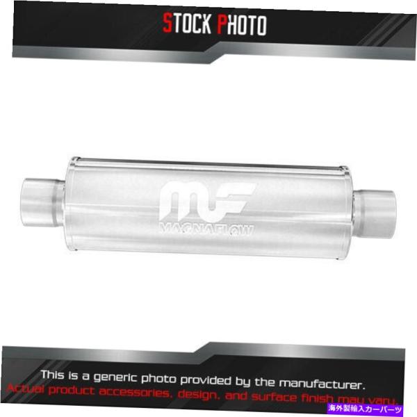 マフラー マグナフローステンレス鋼ラウンドチャンバー双方向サテン排気マフラー（3 "C MagnaFlow Stainless Steel Round Chamber Bi-Direction Satin Exhaust Muffler (...