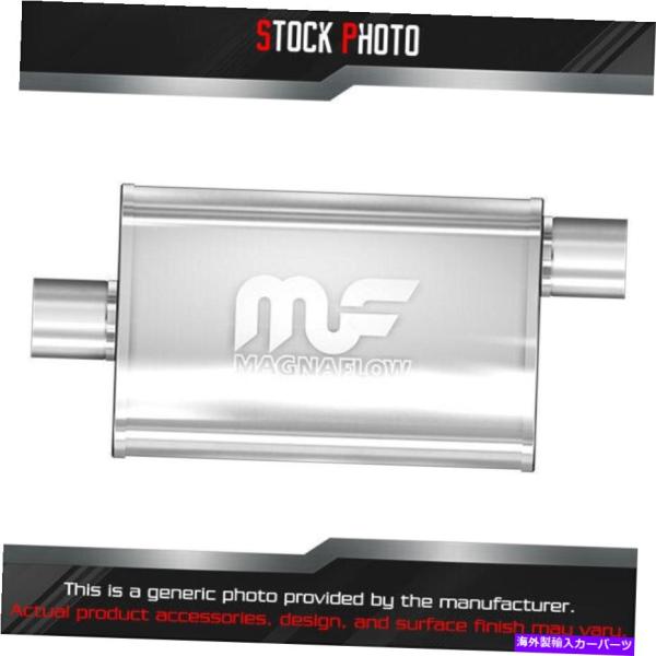 マフラー Magnaflowステンレス鋼卵形双方向サテン排気マフラー（3 "センターID、 MagnaFlow Stainless Steel Oval Bi-Direction Satin Exhaust Muffler (3" Cent...