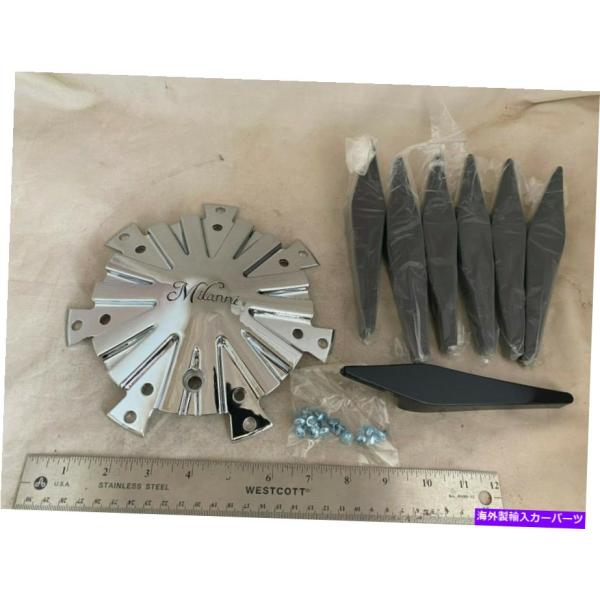 クロームカバー ミラニ368ホイールリムクロムグロスブラックハブカバーハブキャップハブセンターキャップC368-20 MILANNI 368 Wheel Rim Chrome Gloss Black Hub Cover Hubcap Hub...