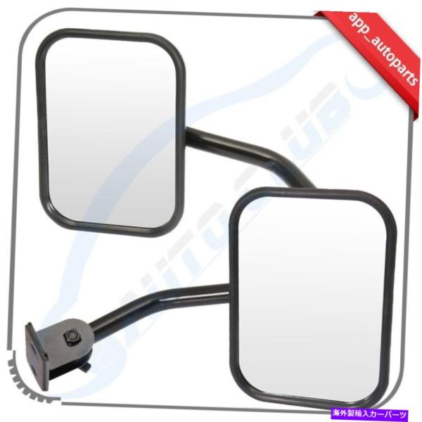 USミラー 97-17のペアマニュアルペアブラックサイドミラードアレスシェイクプルーフジープラングラー Pair Manual Pair Black Side Mirror For 97-17 Door-less Shake-proof J...