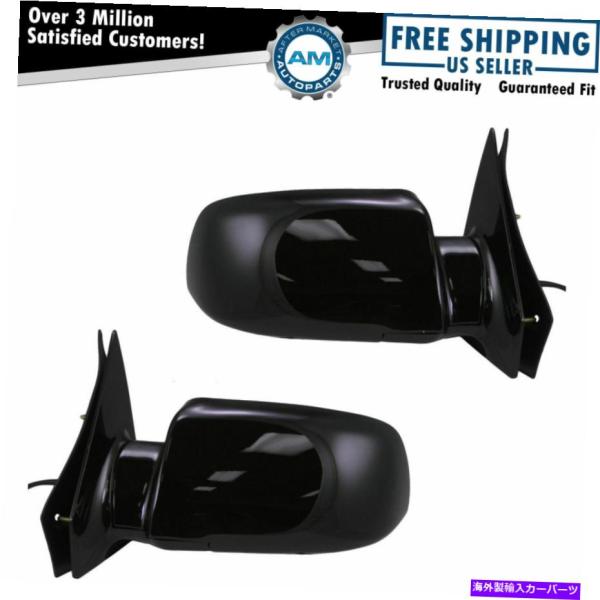 USミラー 99アストロサファリ向けの黒い折りたたみパワーサイドビュー左と右ペアセット Black Folding Power Side View Mirrors Left &amp; Right Pair Set for 99 Astro...