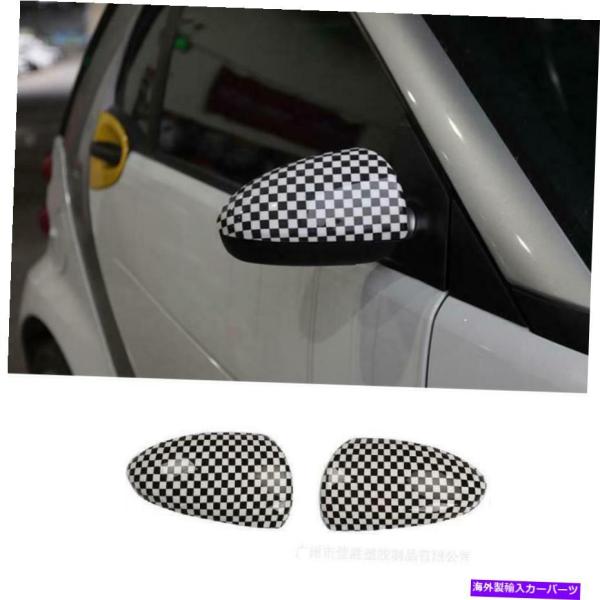 ミラーカバー 2PCS ABS滑走路グリッドサイドバックミラーカバートリムのためのスマートFortwoで2009年から2014年 2PCS ABS Runway Grid Side Rearview Mirror Cover Trim Fo...