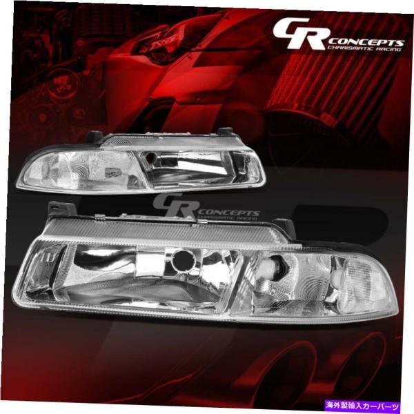 USヘッドライト 95-00 CRYSLER / DODGE CIRRUS / STRATUS用のペアクロームクリアコーナーヘッドライトLH + RH PAIR CHROME CLEAR CORNER HEADLIGHTS LH+RH FO...