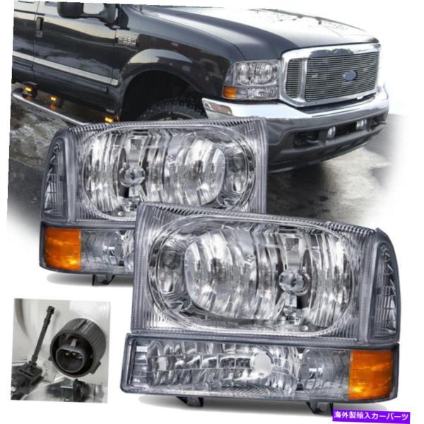 USヘッドライト FORD 99-04 F-250 F-350 F-450 Superduty Prevusionion Headlight Park Light Set For Ford 99-04 F-250 F-350 F-450 S...