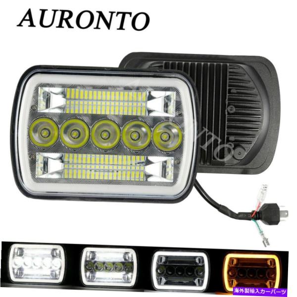 USヘッドライト Auronto 5x7 7x6長方形LEDヘッドライトHi Lo Lo Beam for Jeep Cherokee 1979-2001 Auronto 5X7 7x6 Rectangular LED Headlight ...