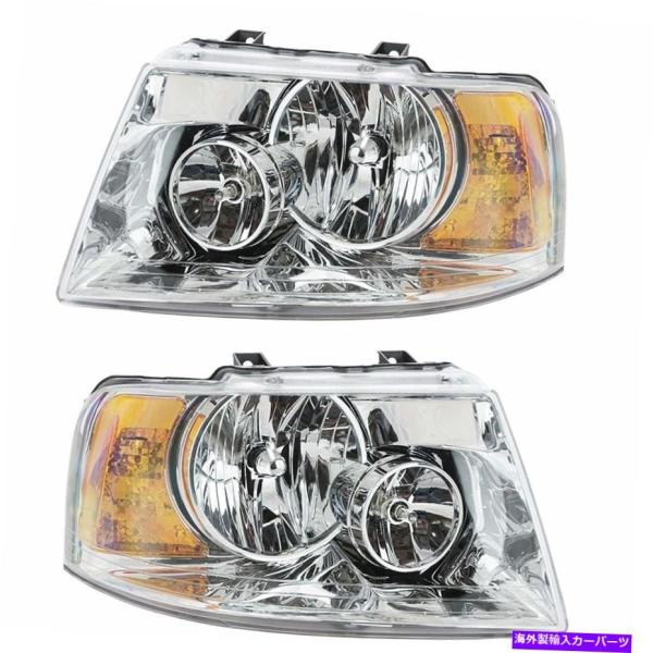 USヘッドライト 2005年2006年2007年の新しいL＆R Chromeヘッドライトペアモナコの署名 New L &amp; R Chrome Headlight PAIR FOR 2005 2006 2007 Monaco Signa...