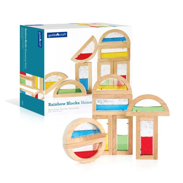 商品名: Guidecraft Shimmering Water Rainbow Blocks by Guidecraft [並行輸入品] Guidecraft Rainbow Blocks - Shimmering Water: Crea...