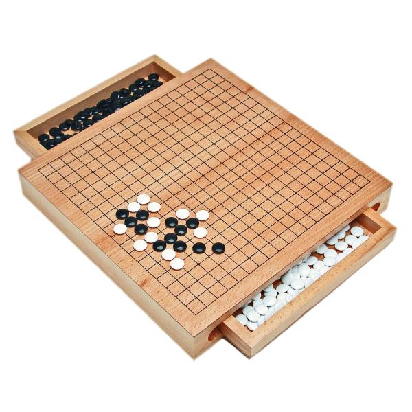 商品名:  WE Games Wooden GO Board Game Set with Storage Drawers, Classic Goban 2 Player Tabletop Game, Chinese Chess Strate...