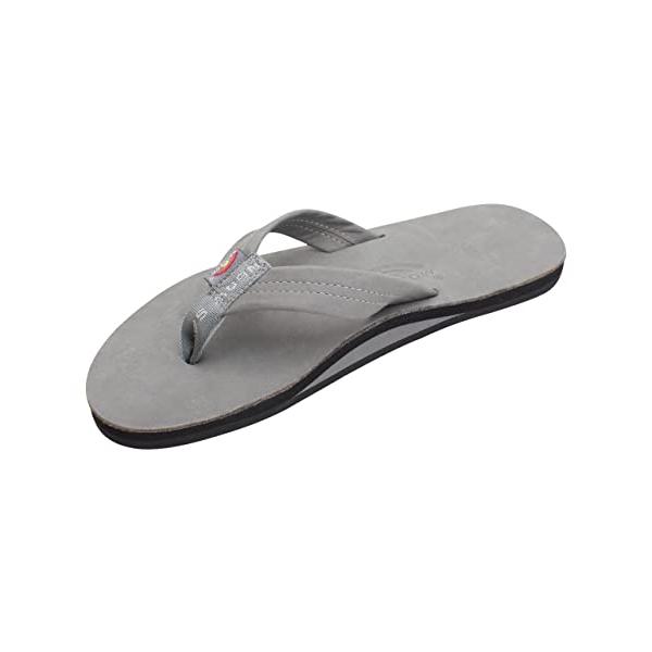 商品名: Rainbow Sandals メンズ レザー シングルレイヤー ワイドストラップ アーチ付き, グレー, 13.5-15 Rainbow Sandals Men's Premier Leather Single Layer Wi...