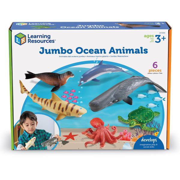 商品名: Jumbo Ocean Animals Learning Resources Jumbo Ocean Animals - 6 Pieces, Ages 3+ Toddler Learning Toys, Sea Animals F...