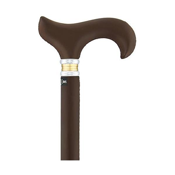 商品名:  Brown Leather Wrapped Derby Walking Cane with Leather Shaft and Two Tone Collarブランド: Royal RC Canes高さ: 5.08cm横幅: 1...