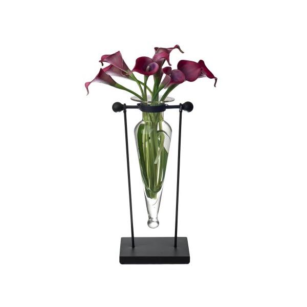 商品名: Clear Amphora Vase on Swivelling Iron Stand with Finials and Hinge Danya B Amphora Glass Vase, Clear with Iron Stan...