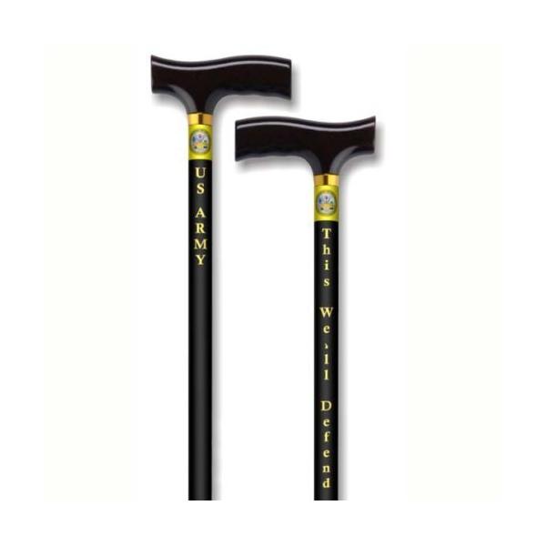 商品名: US Army Cane - This We'll Defend on one side and US Army and insignia on the other side of this walking cane with b...