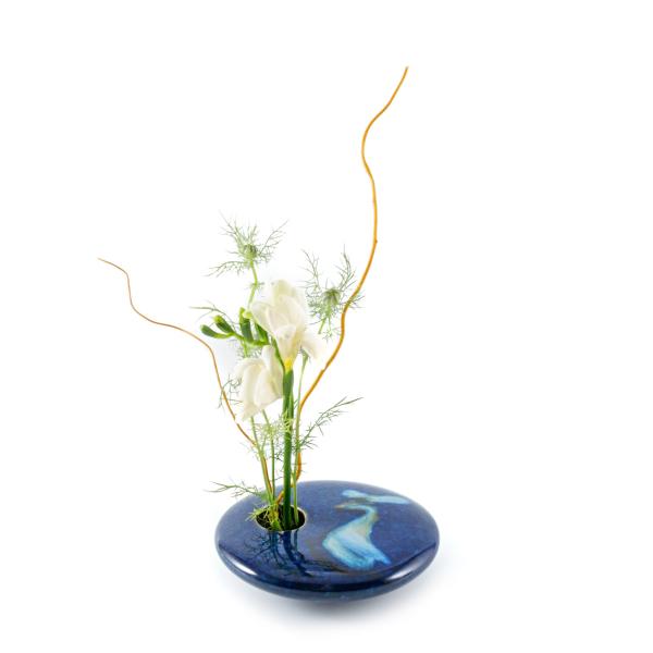 商品名: Georgetown 陶器ラウンド池花花瓶 ブルーウェーブ Georgetown Pottery Round Ikebana Flower Vase, Blue Waveブランド: Georgetown Pottery高さ: 17...